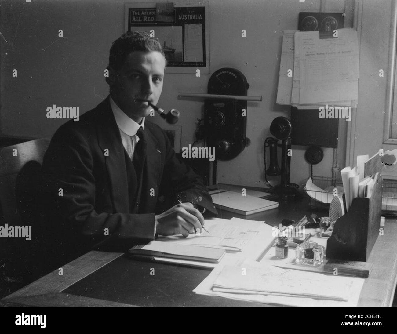 Office background desk Black and White Stock Photos & Images - Alamy