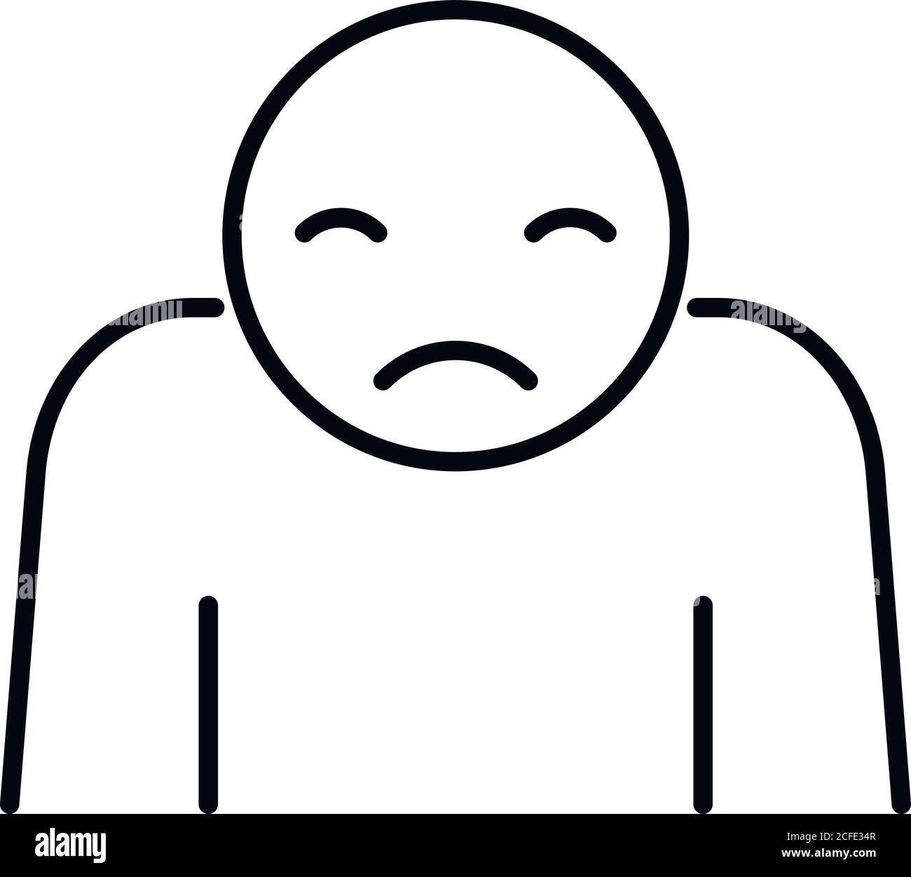 Sad man icon. Outline sad man vector icon for web design isolated on ...