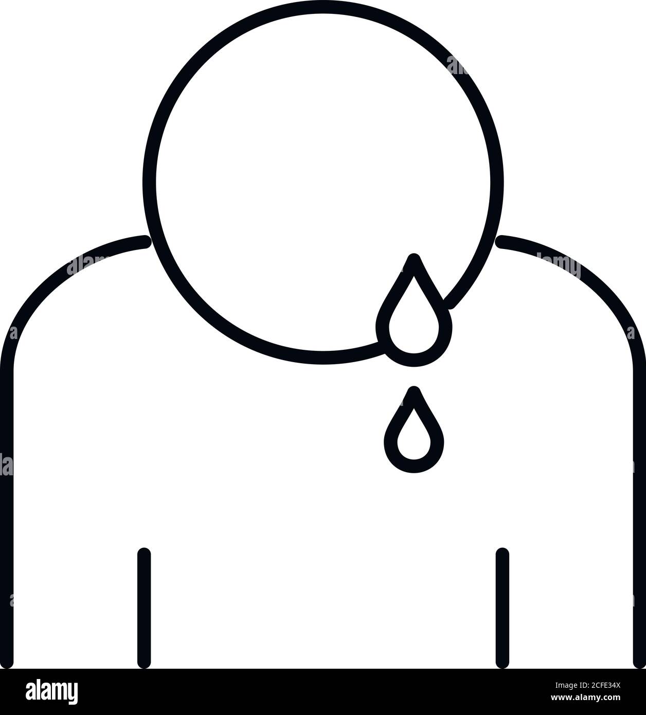 Stress bad cry icon. Outline stress bad cry vector icon for web design ...