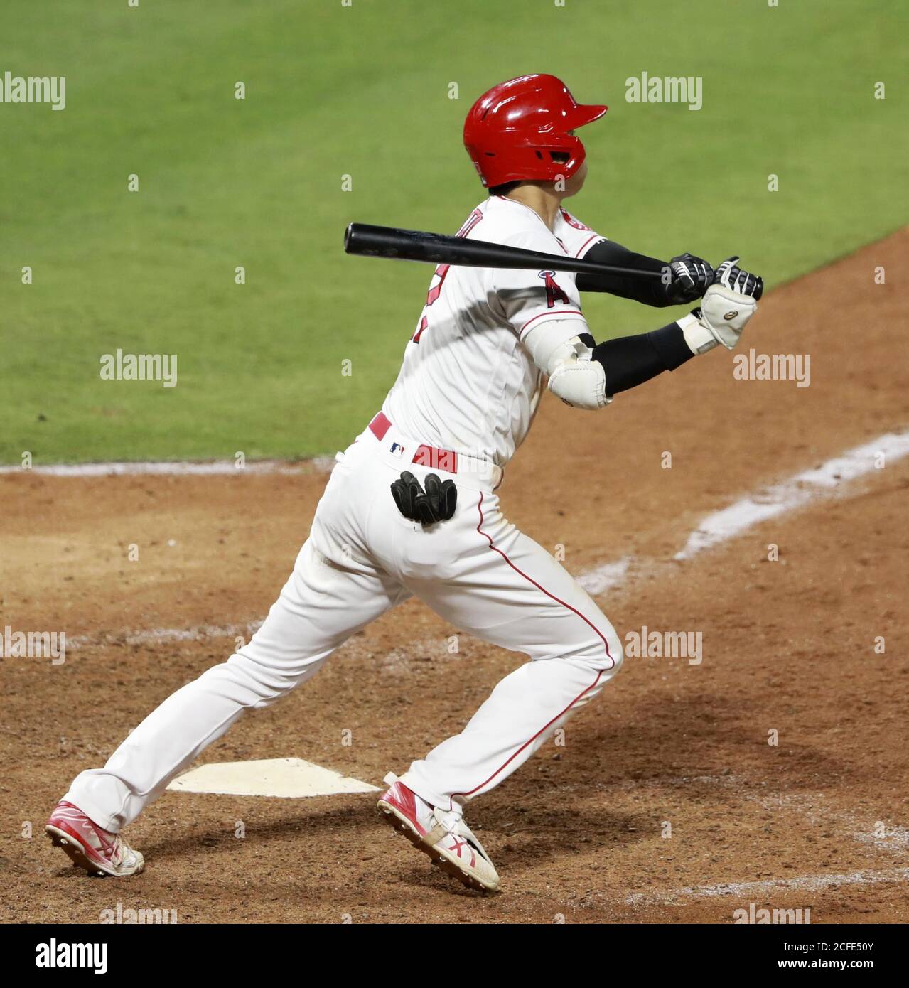 Shohei Ohtani of the Los Angeles Angels hits a walk-off single in the ...
