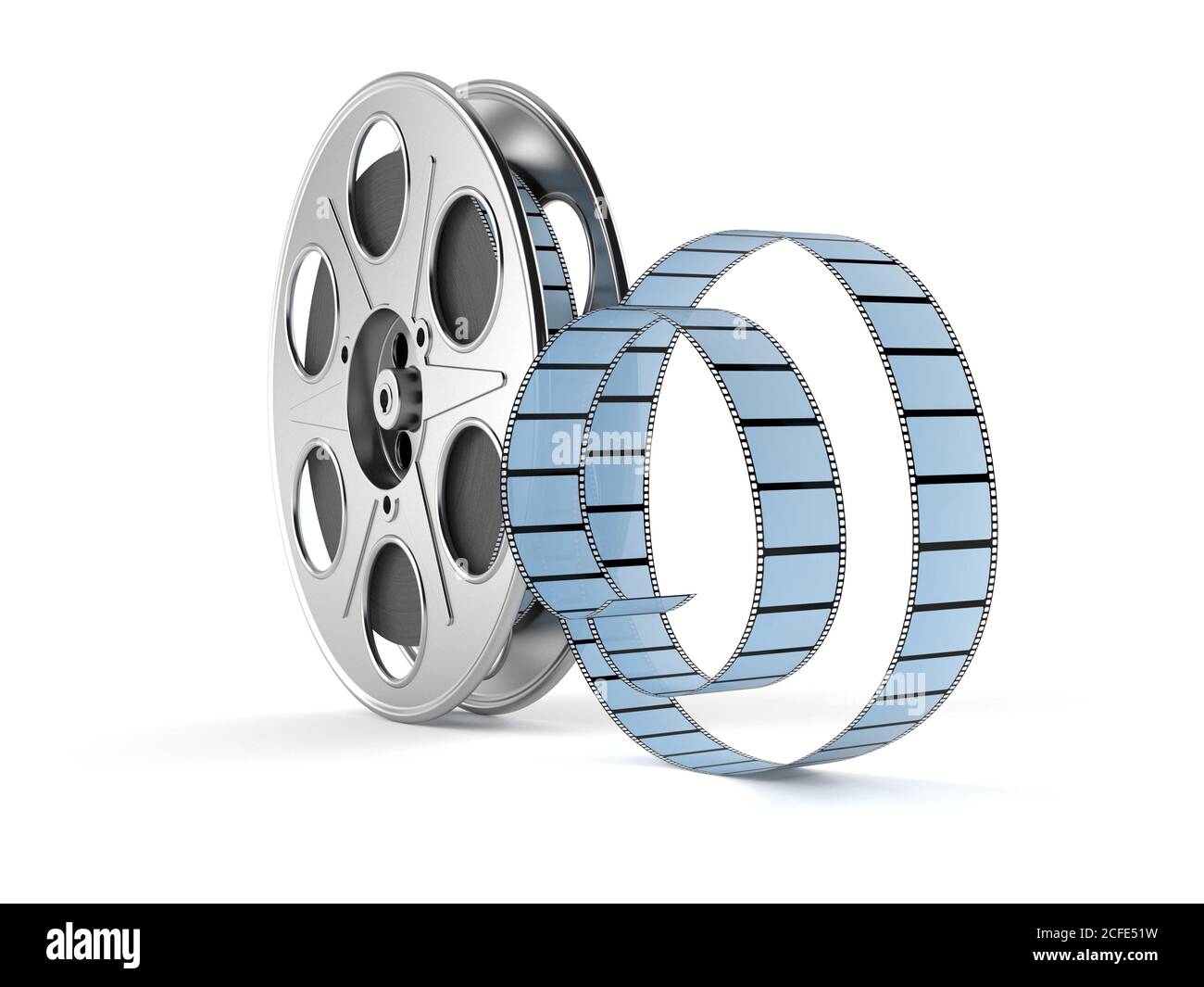 Film reel isolated on white background Stock Photo - Alamy