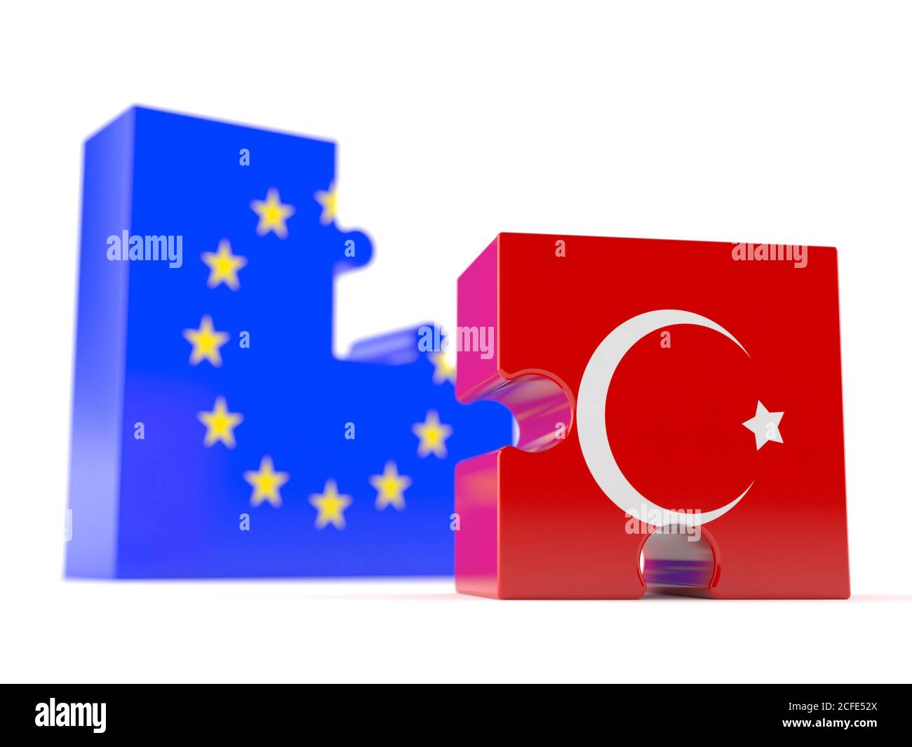 European union with Turkey flag isolated on white background Stock ...