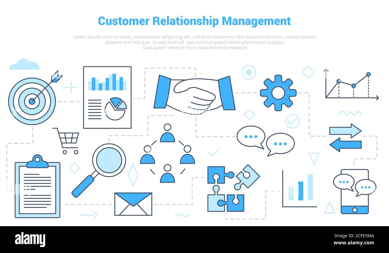 crm customer relationship management concept with icon set template ...