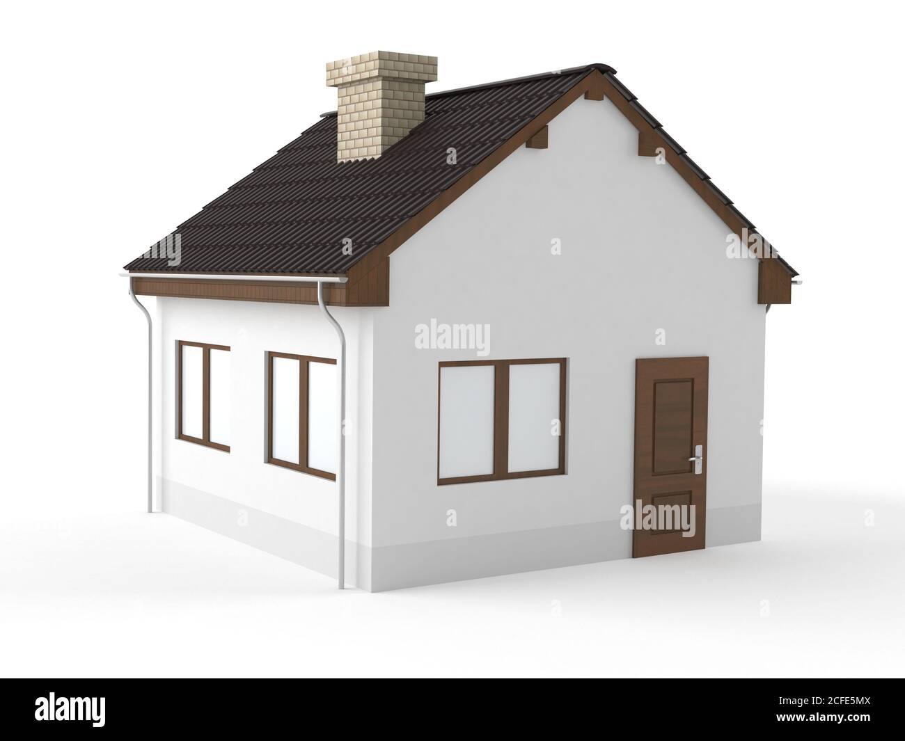 House isolated on white background Stock Photo - Alamy