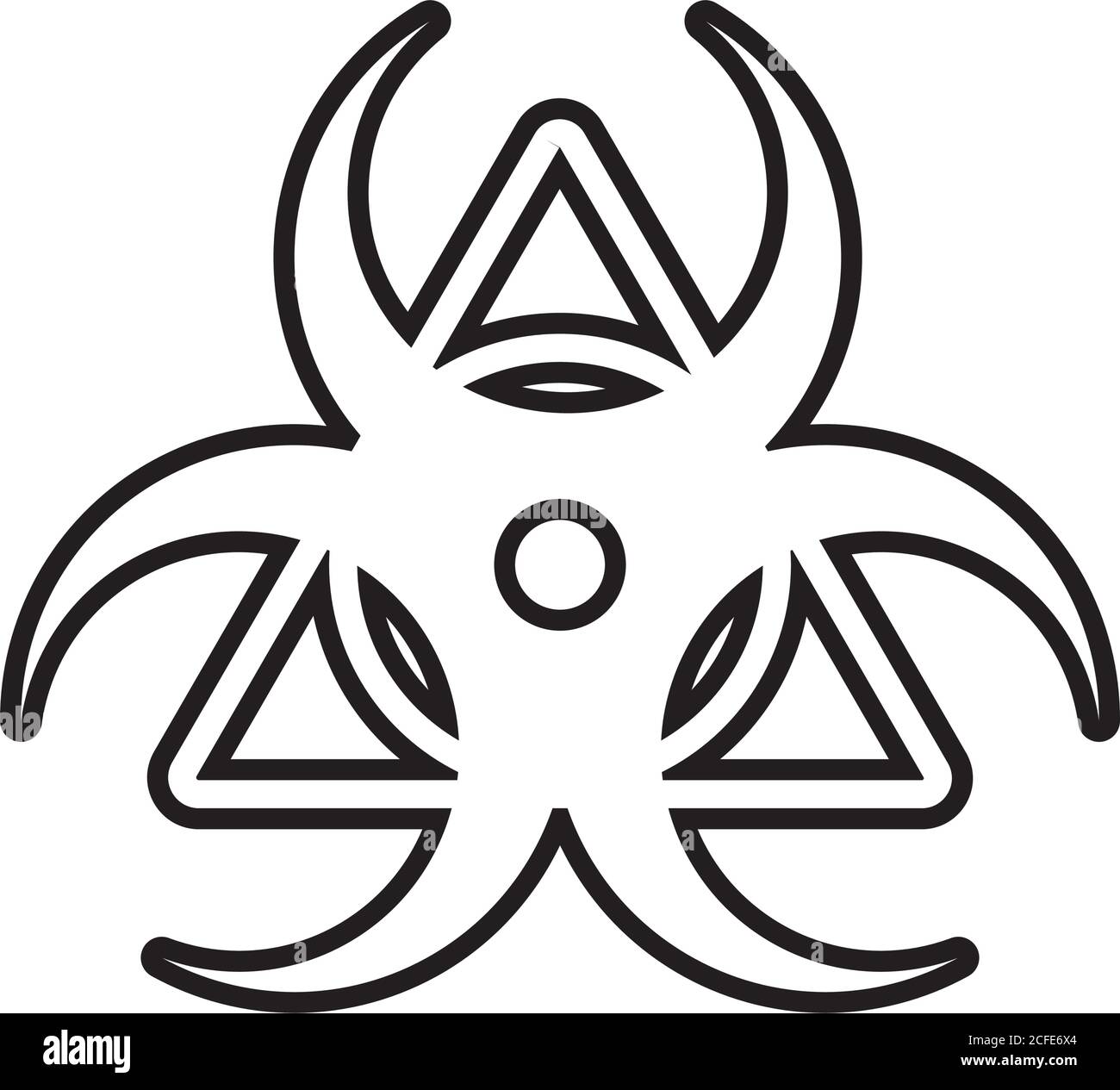 biohazard caution signal line style icon vector illustration design ...