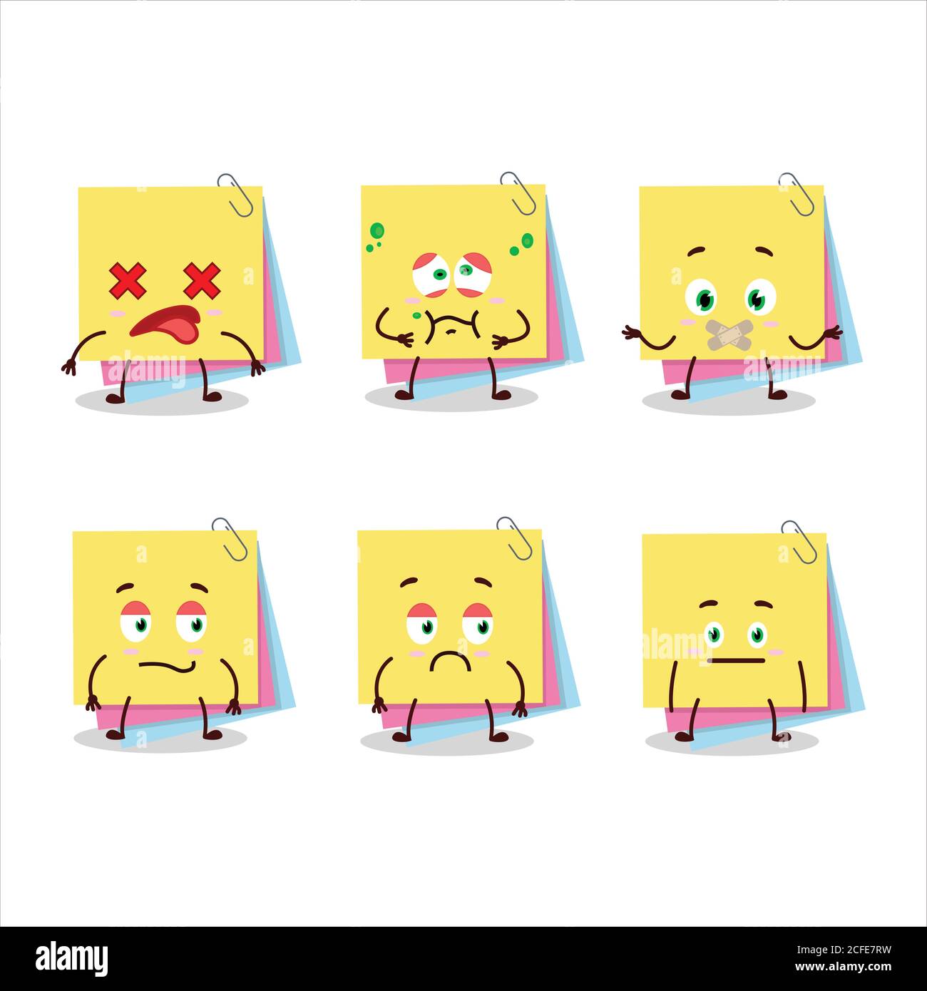 Sticky notes paper cartoon character with nope expression Stock Vector ...
