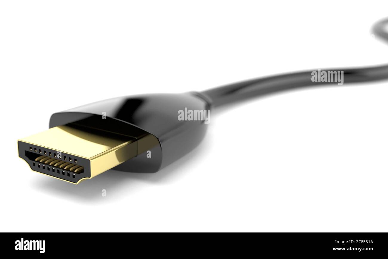 HDMI cable isolated on white background Stock Photo - Alamy