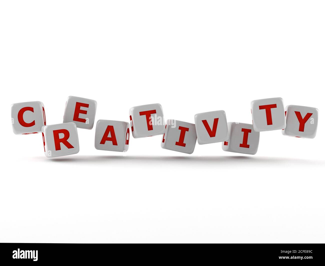 Dice with creativity text isolated on white background Stock Photo - Alamy