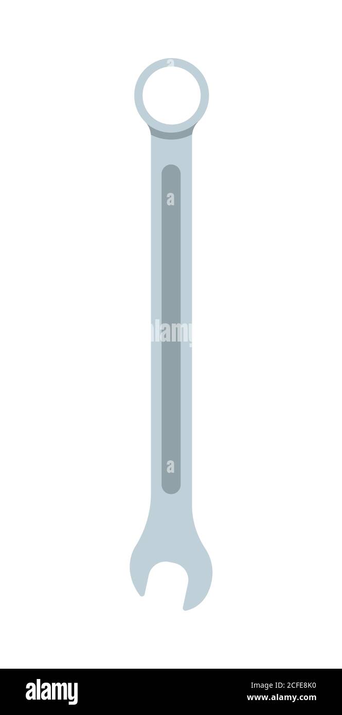Wrench icon flat element. Grey colored vector illustration of wrench ...