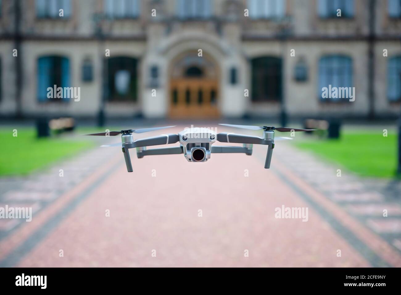 Kyiv / Ukraine - 06.21.2020: Mavic 2 compact quad-copter drone fly ...