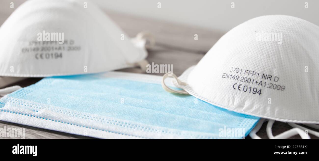 Coronavirus prevention face protection, FFP 1 masks and medical ...