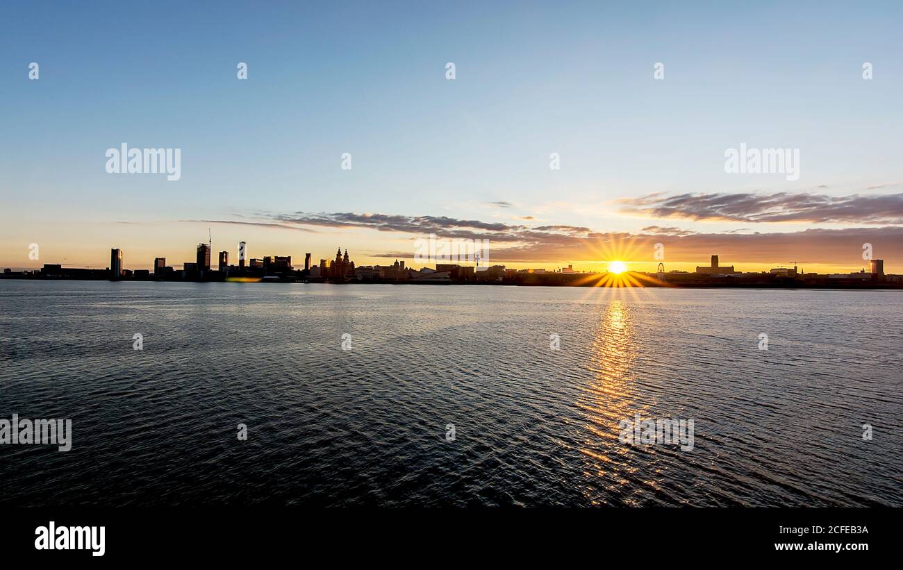 Liverpool Skyline sunrise Stock Photo - Alamy