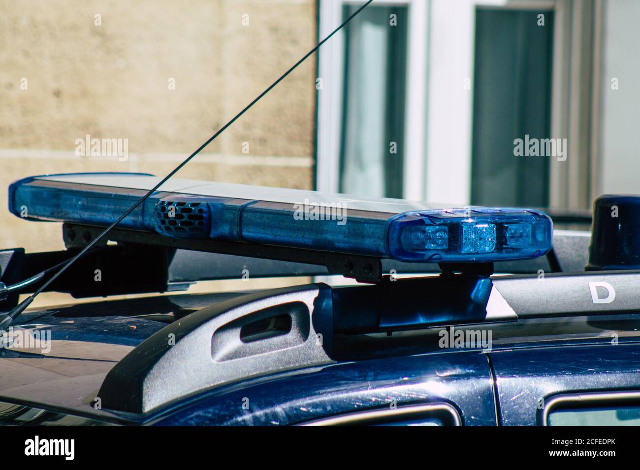 Reims France September 04, 2020 View of a traditional French police car ...