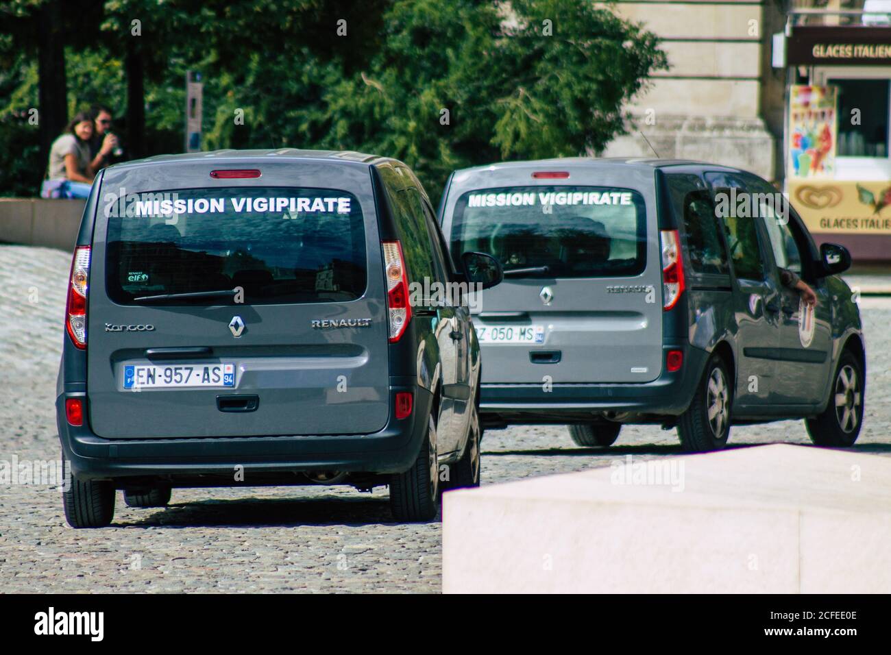 Reims France September 04, 2020 View of a traditional French police car ...