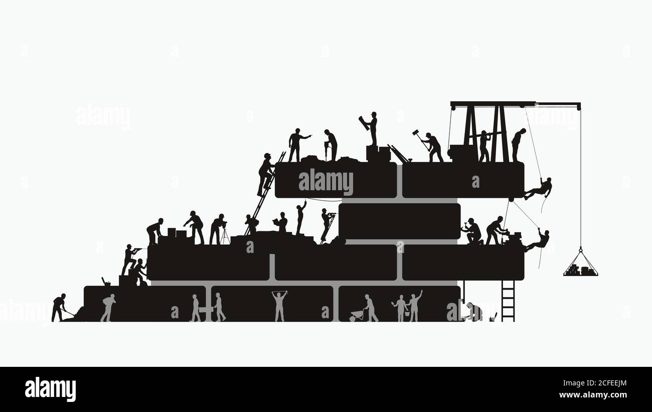 builders silhouette work at construction on white Stock Vector Image ... builders silhouette work at construction on white Stock Vector Image ...