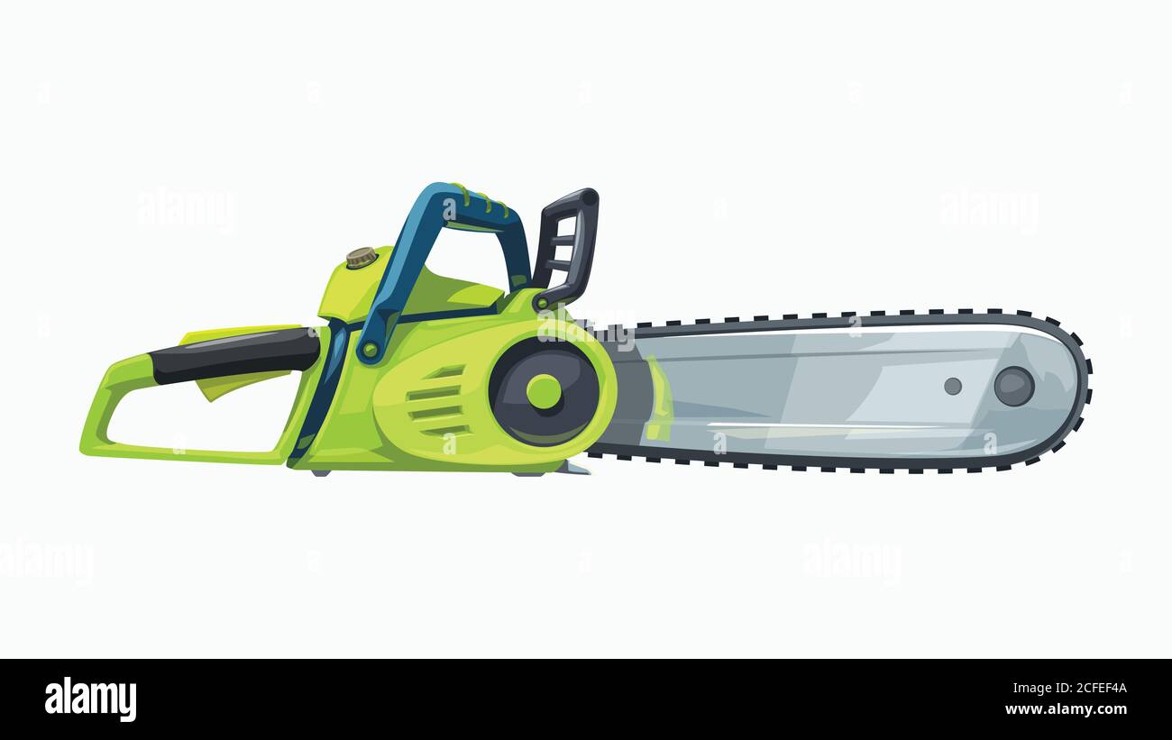 side view green chainsaw realistic on white Stock Vector Image & Art ...
