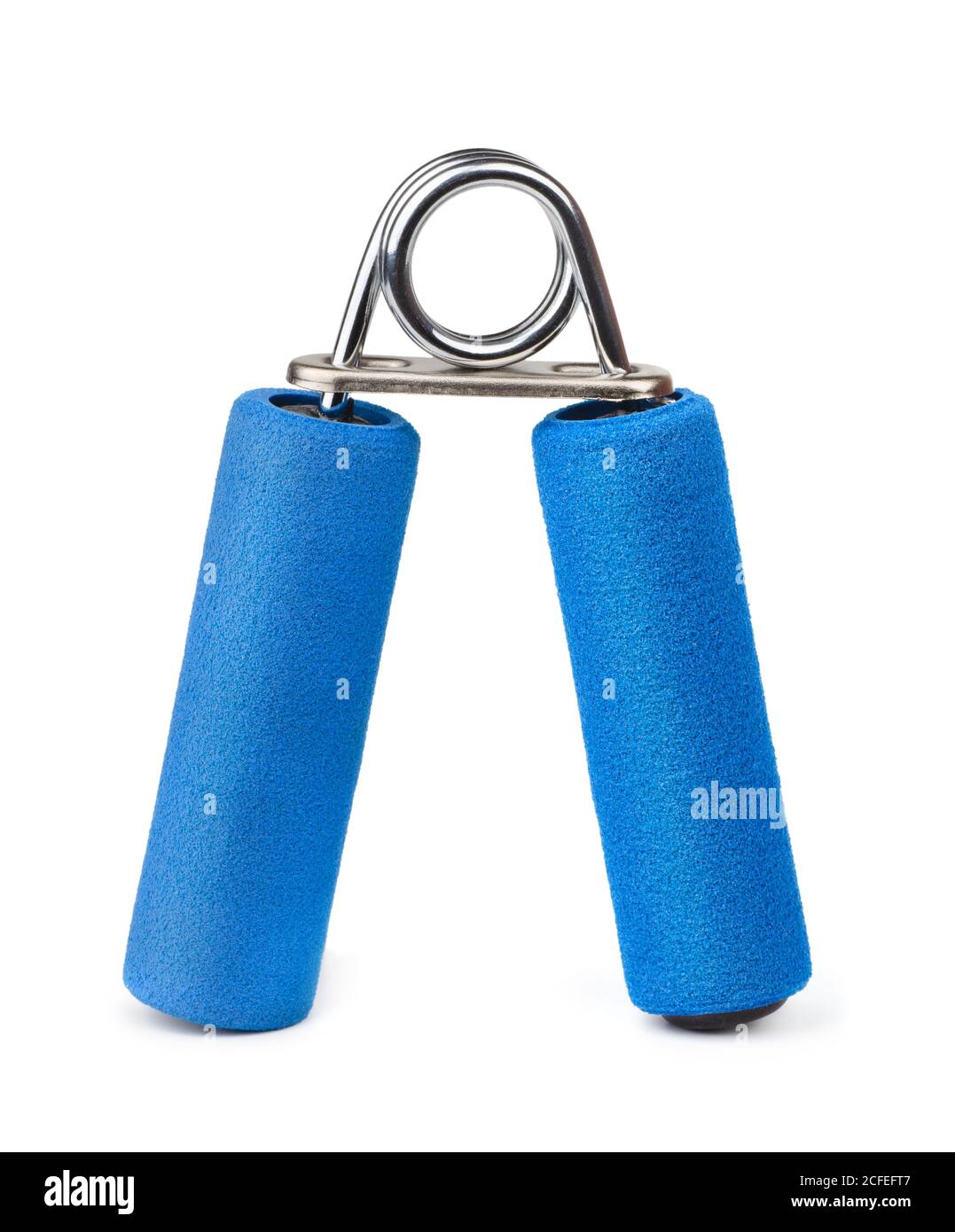 Blue steel hand gripper isolated on white Stock Photo - Alamy