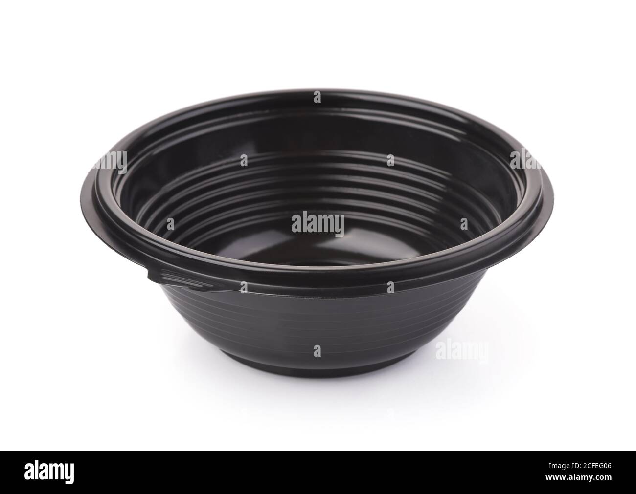 Black empty disposable plastic takeaway bowl isolated on white Stock ...