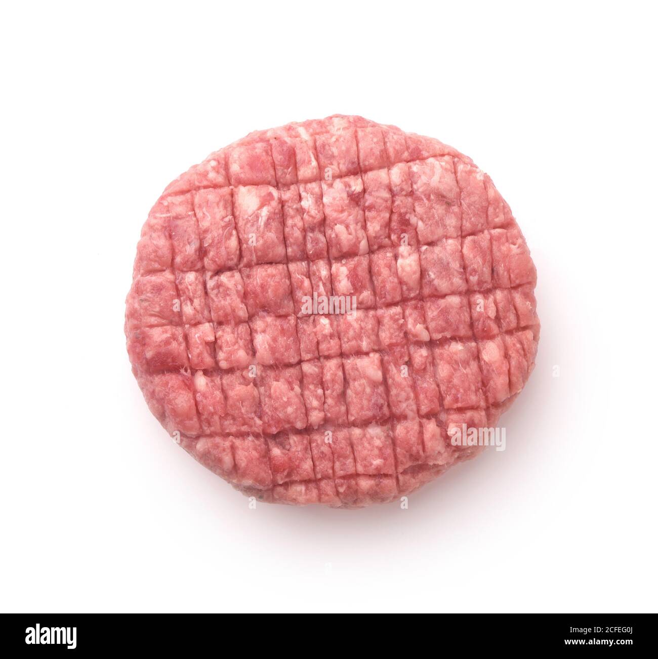 Top view of fresh raw burger patty isolated on white Stock Photo - Alamy