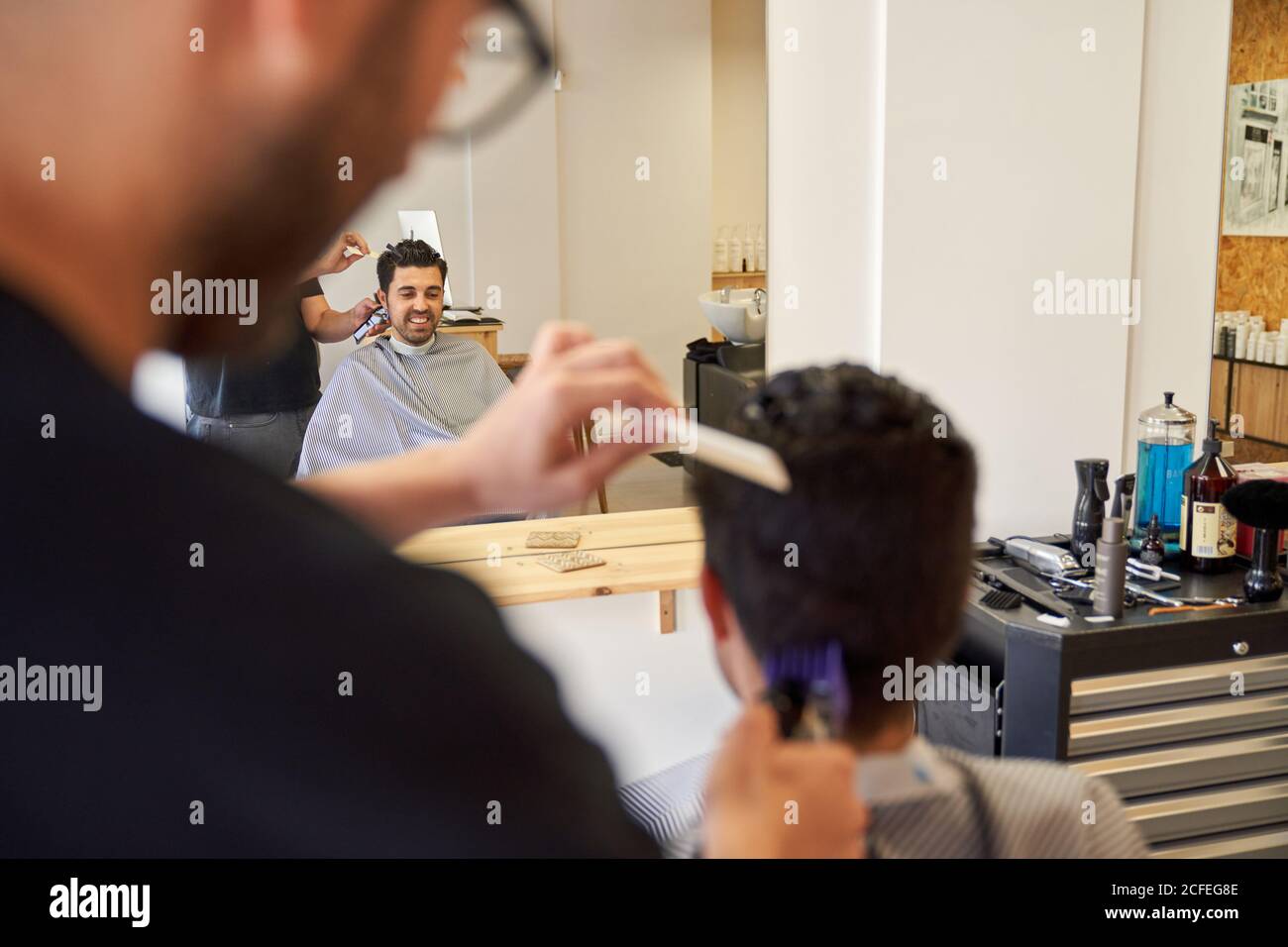 Reflection in mirror man knife hi-res stock photography and images - Alamy
