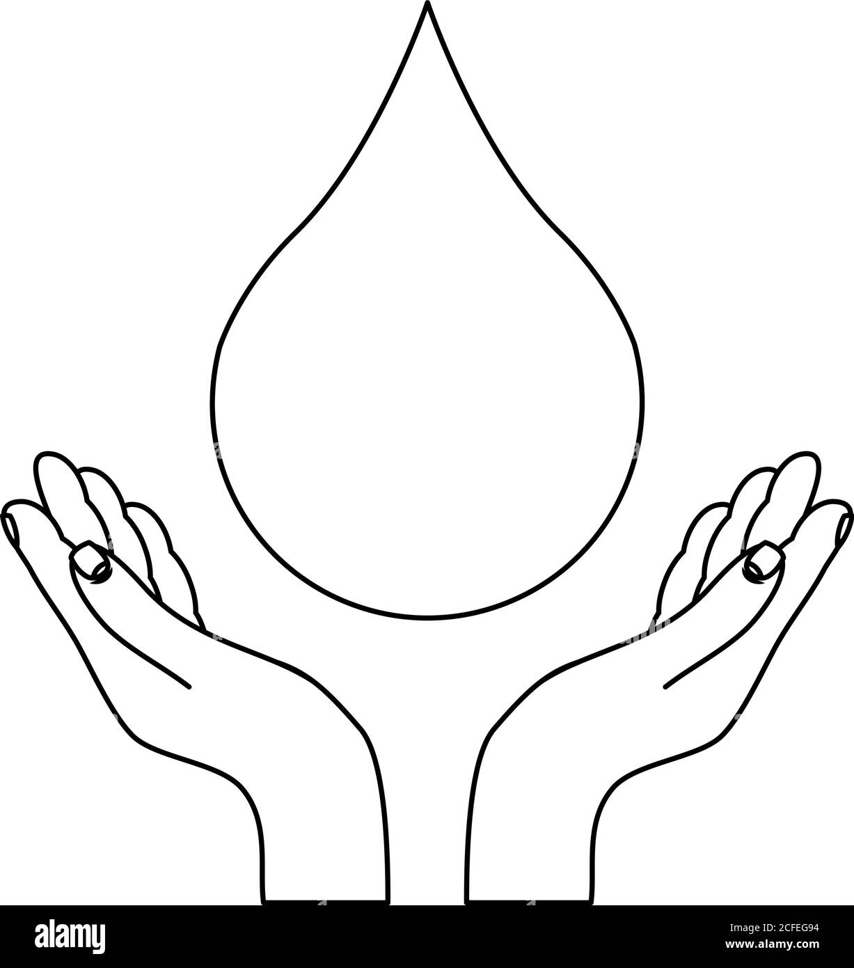 hands with water drop liquid icon vector illustration design Stock ...