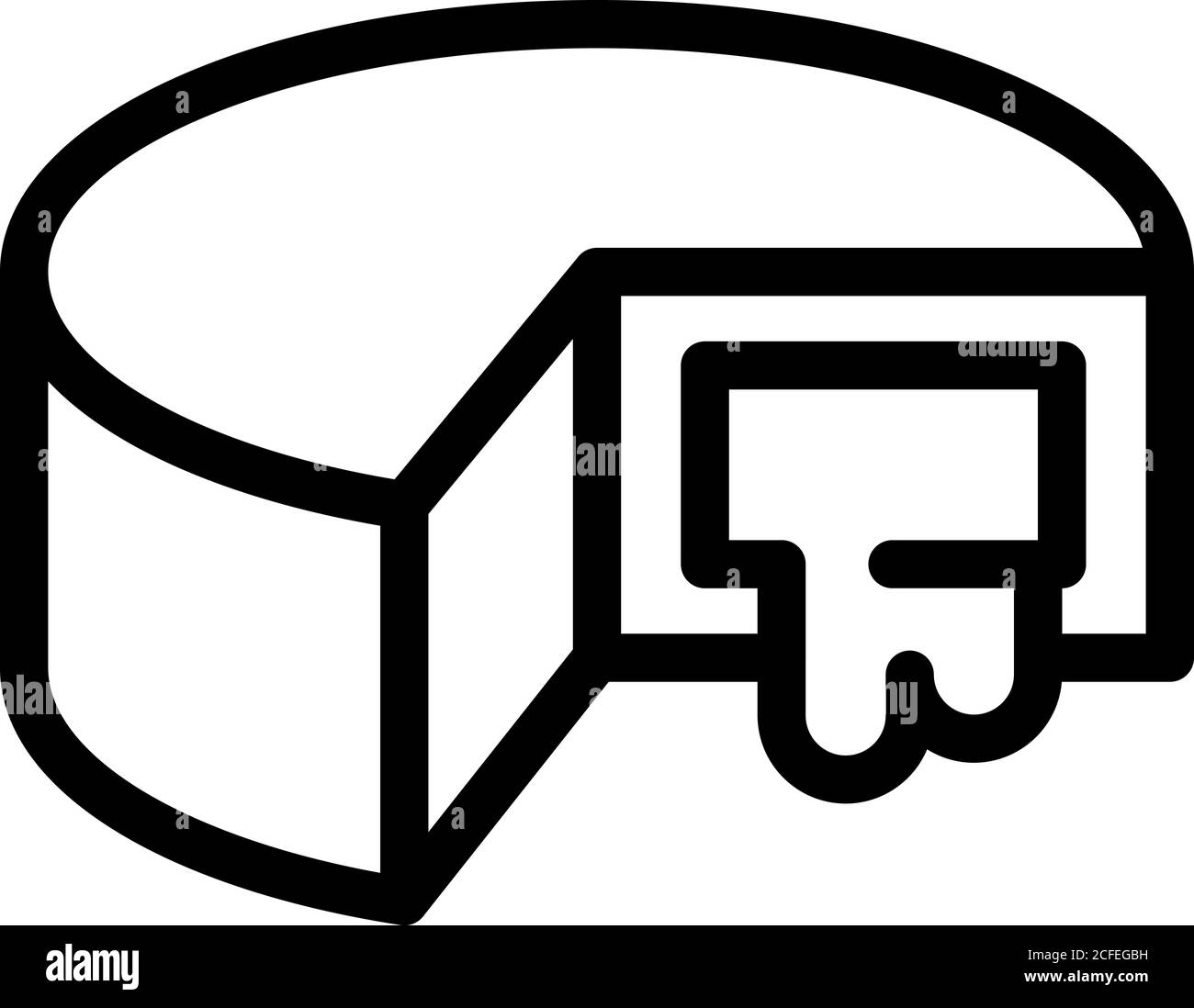 Traditional cheese wheel icon, outline style Stock Vector Image & Art ...