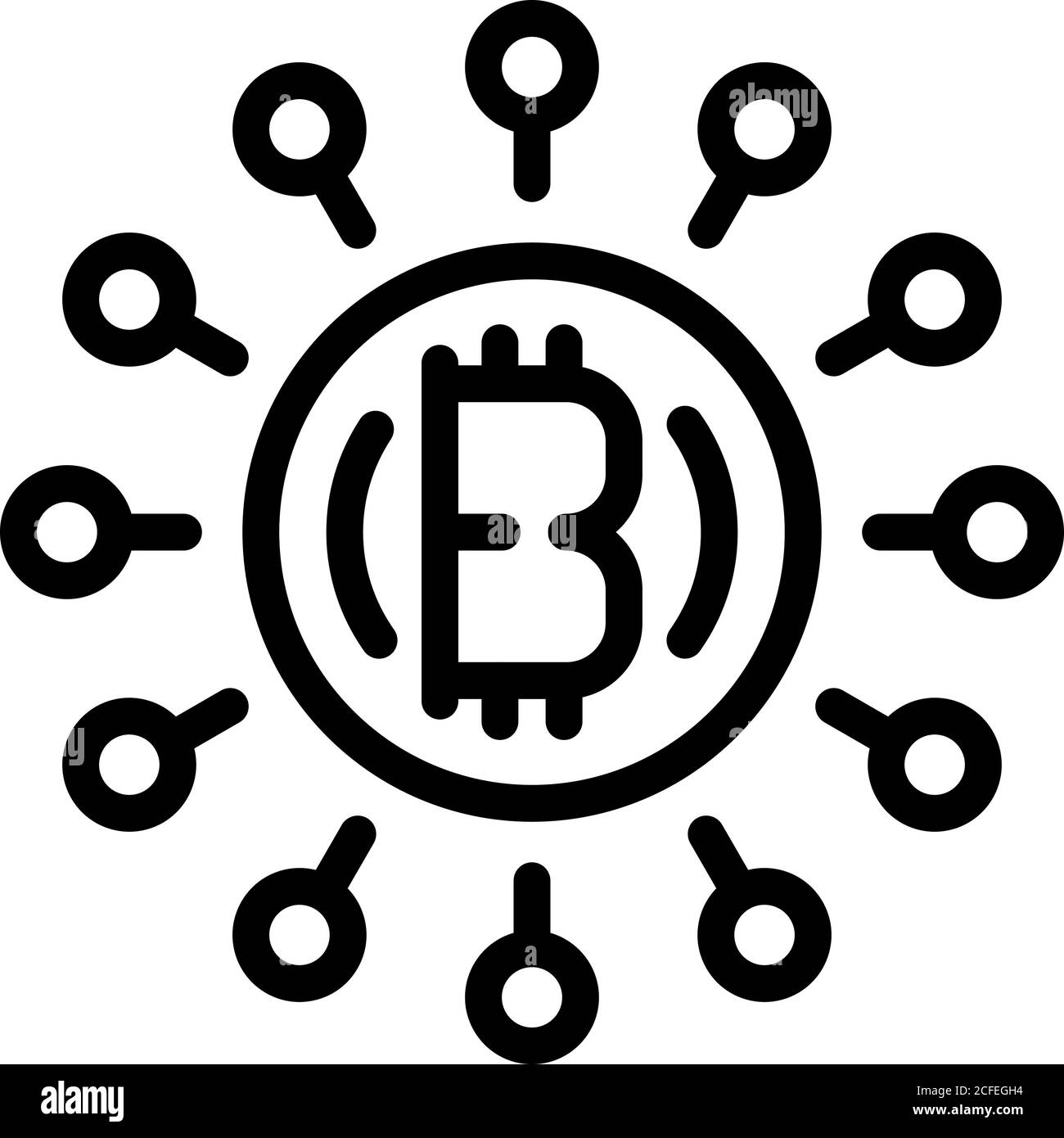 Fintech line icon outline Black and White Stock Photos & Images - Alamy