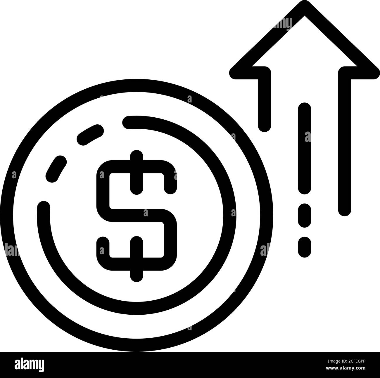 Raise dollar icon, outline style Stock Vector Image & Art - Alamy