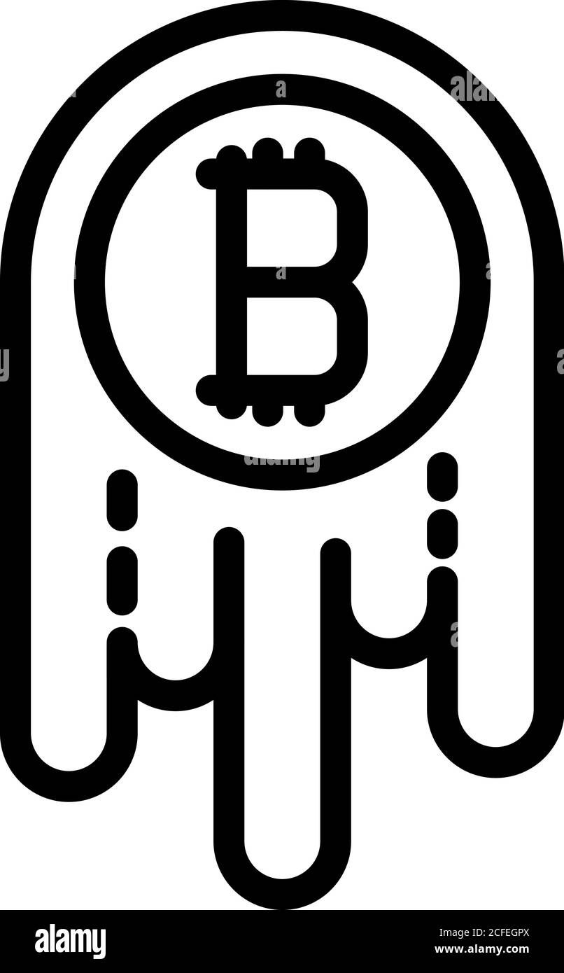 Melt bitcoin icon, outline style Stock Vector Image & Art - Alamy