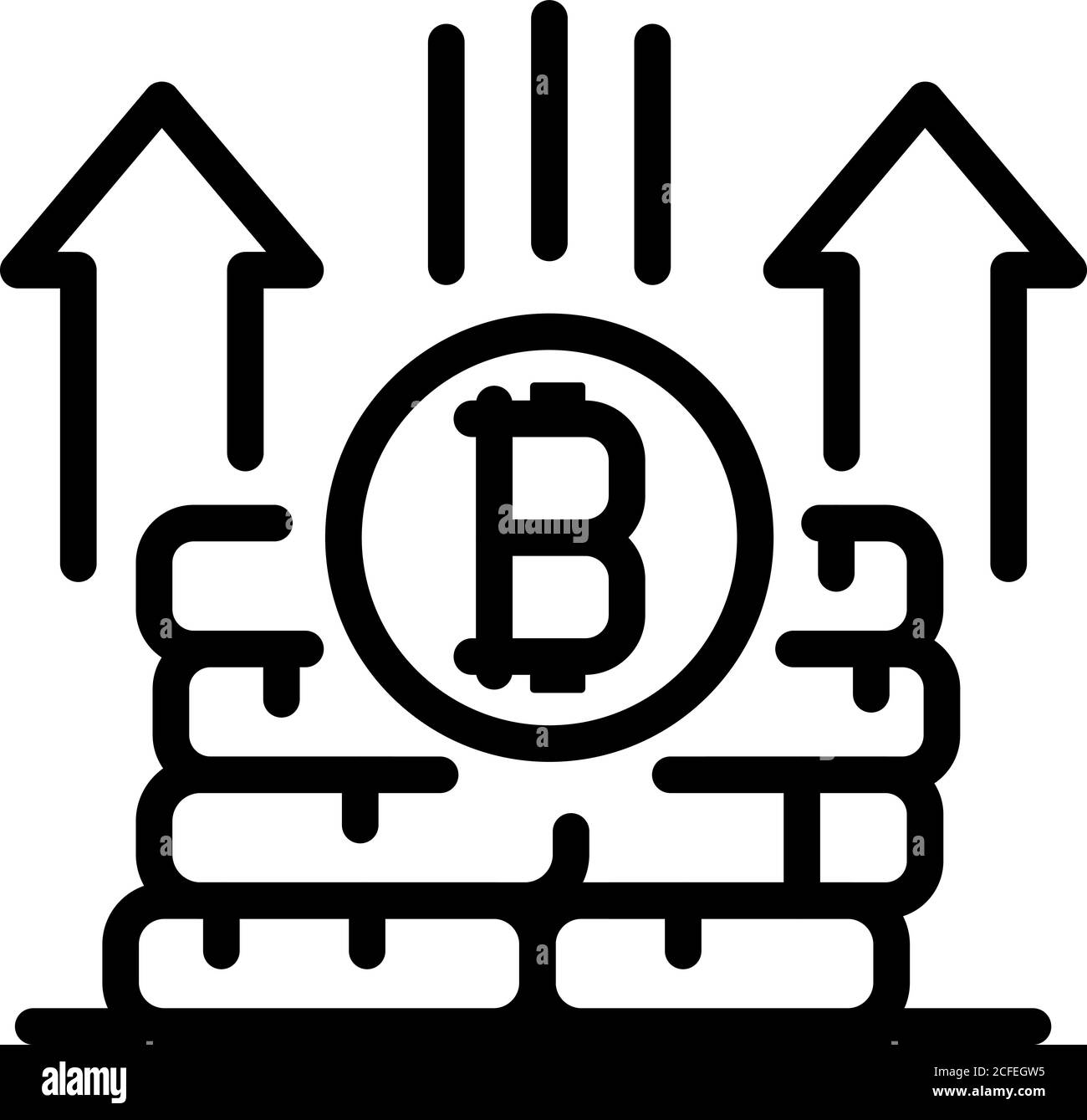 Growth bitcoin icon, outline style Stock Vector Image & Art - Alamy