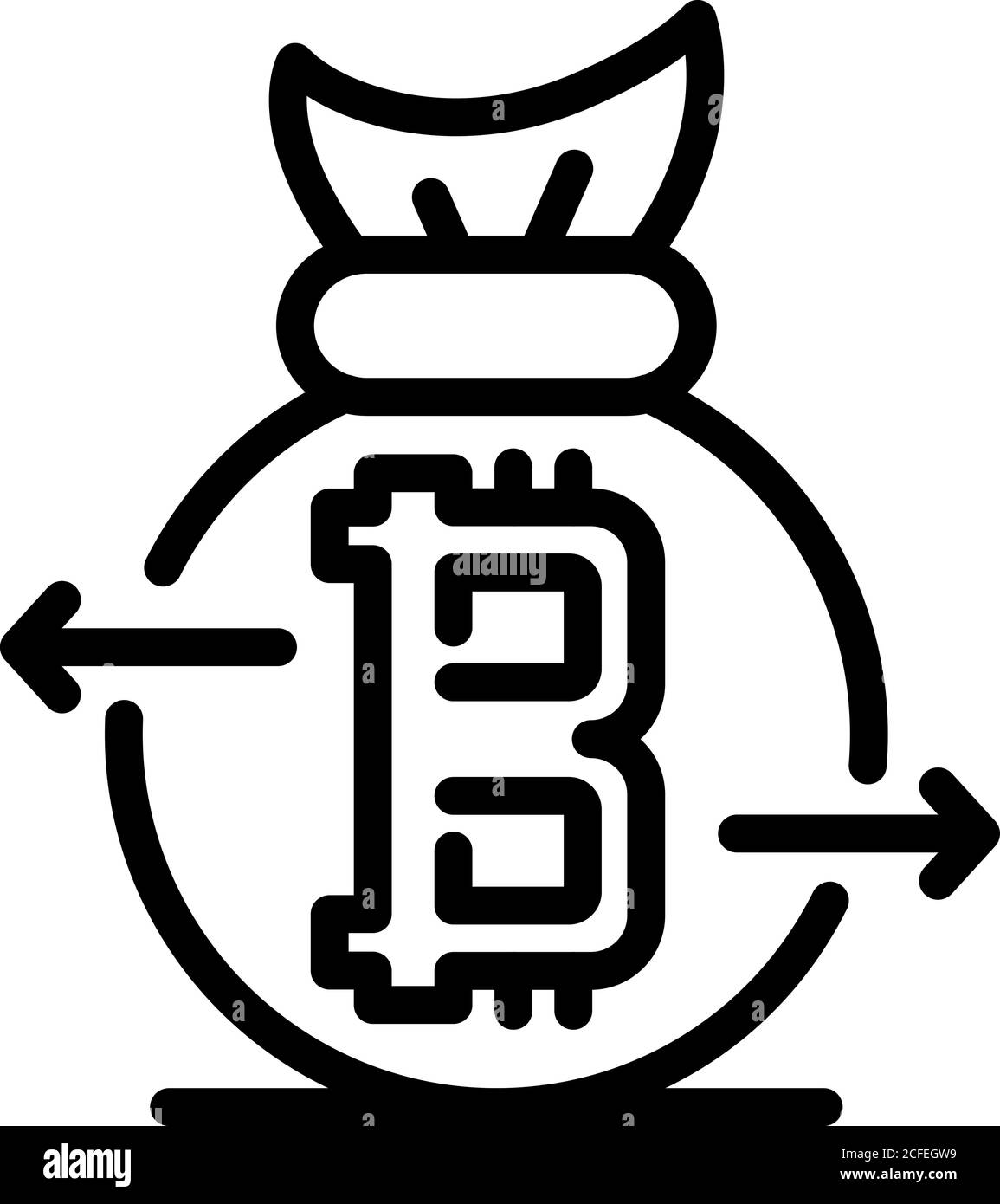 Sack bitcoin icon, outline style Stock Vector Image & Art - Alamy