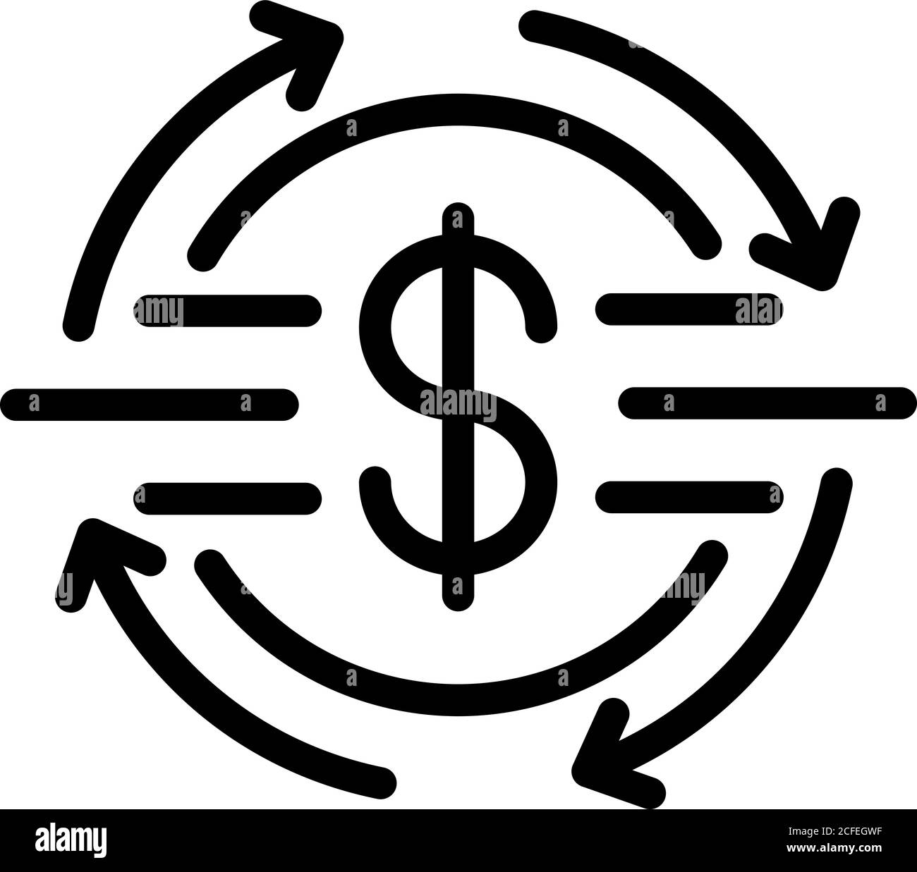 Dollar currency icon, outline style Stock Vector Image & Art - Alamy