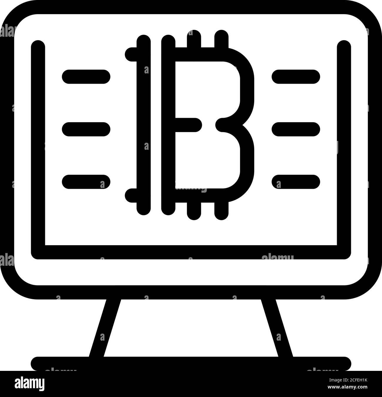 Monitor bitcoin icon, outline style Stock Vector Image & Art - Alamy