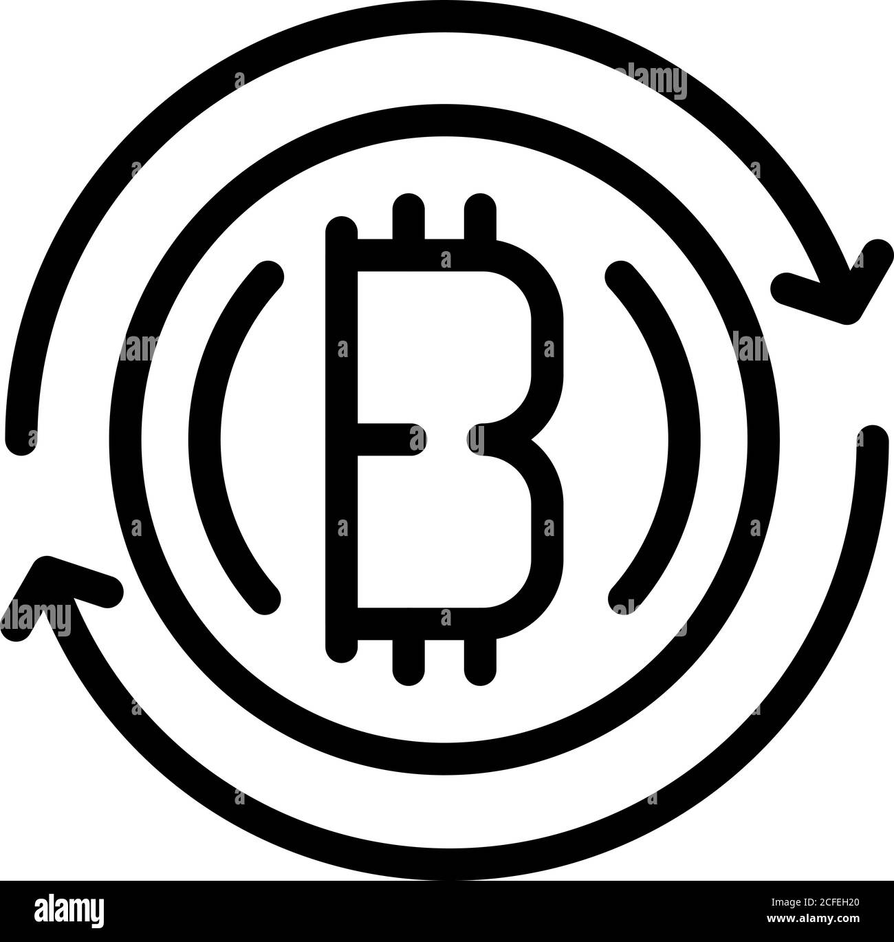Bitcoin currency icon, outline style Stock Vector Image & Art - Alamy