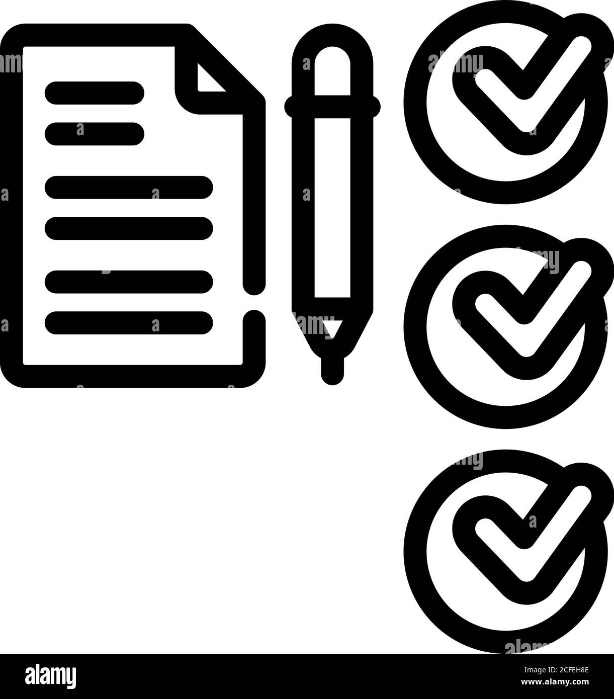 Done marks icon, outline style Stock Vector Image & Art - Alamy