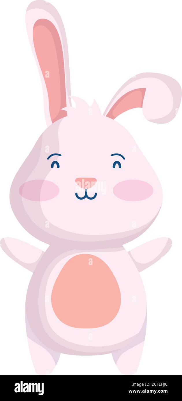 cute easter little rabbit character vector illustration design Stock ...