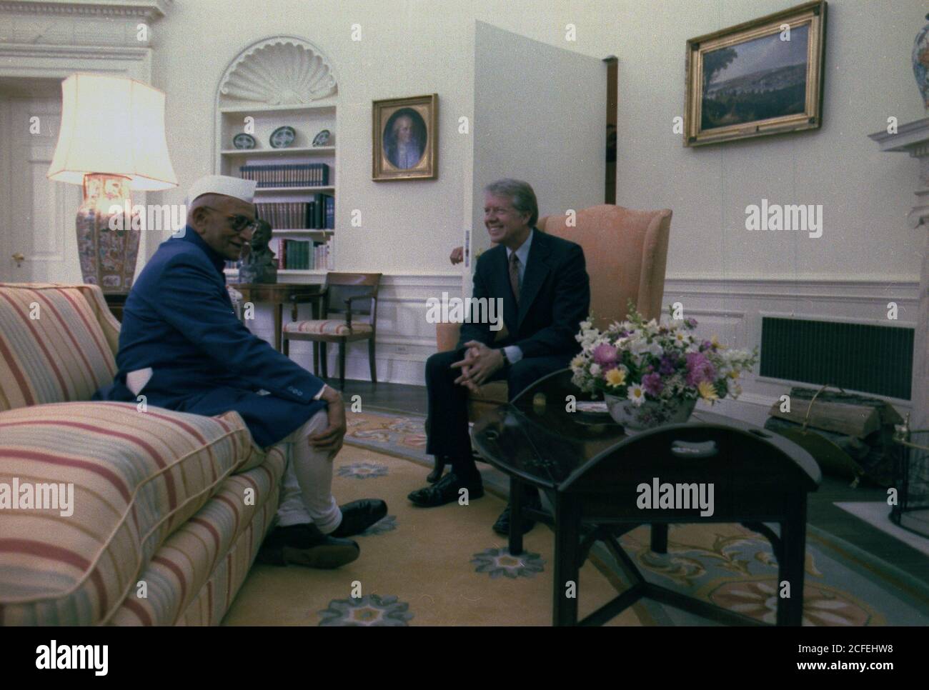Jimmy Carter with Prime Minister of India Morarji Desai ca. 13 June ...