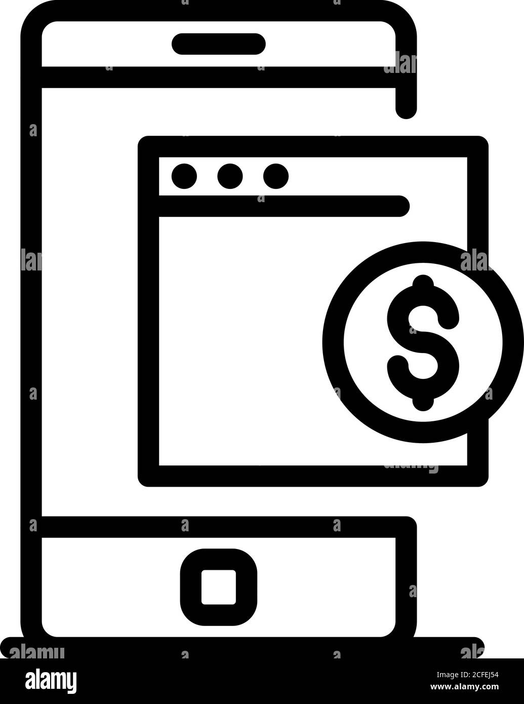 Phone browser icon, outline style Stock Vector Image & Art - Alamy