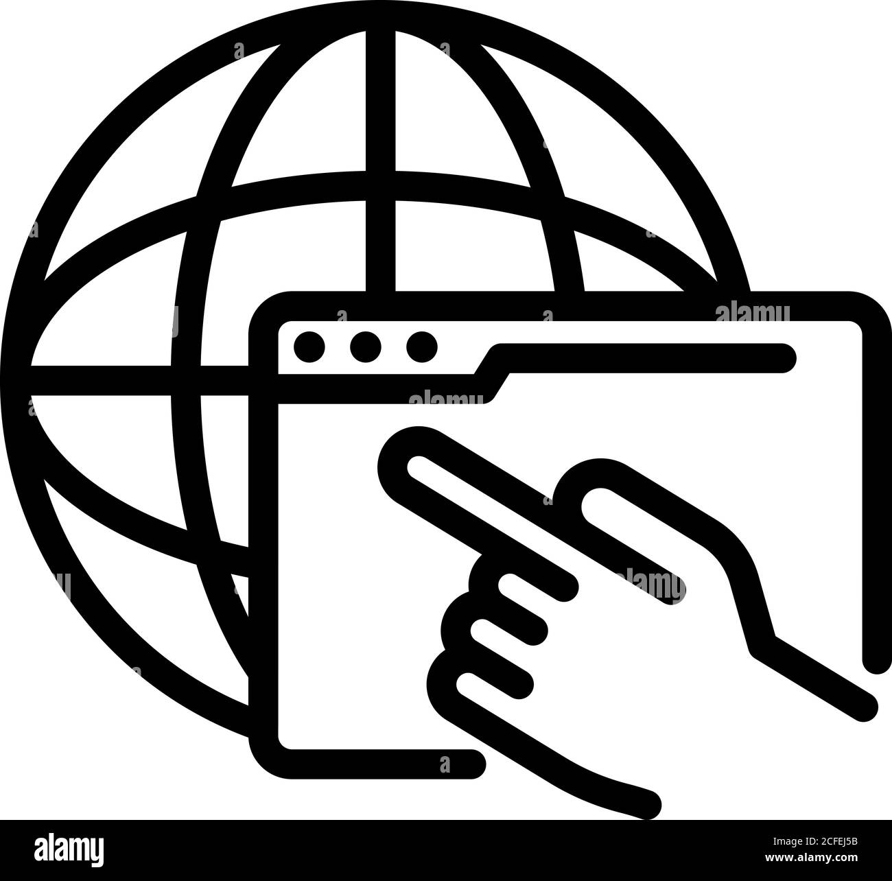 Click internet icon, outline style Stock Vector Image & Art - Alamy