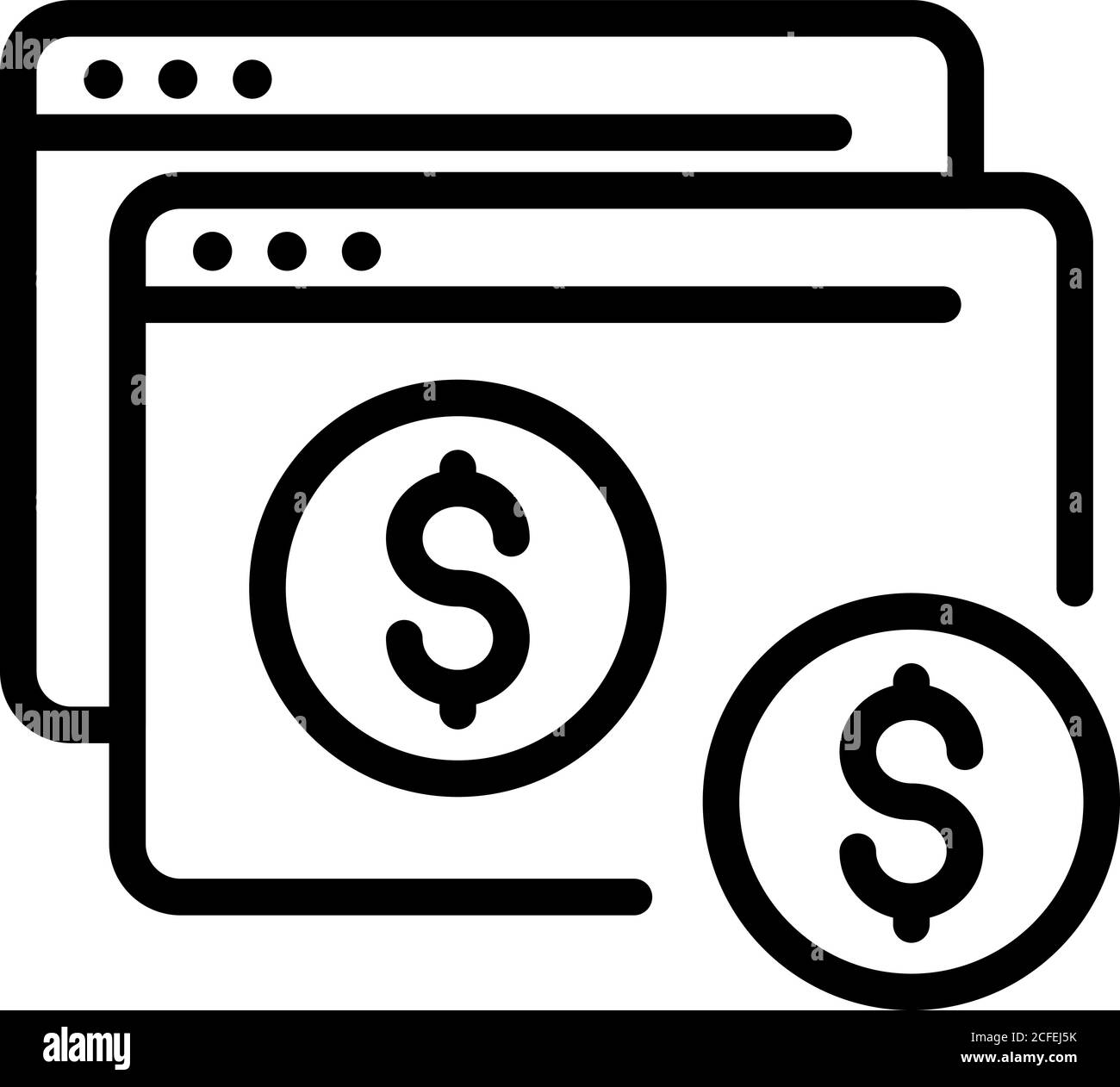 Paid internet icon outline Cut Out Stock Images & Pictures - Alamy