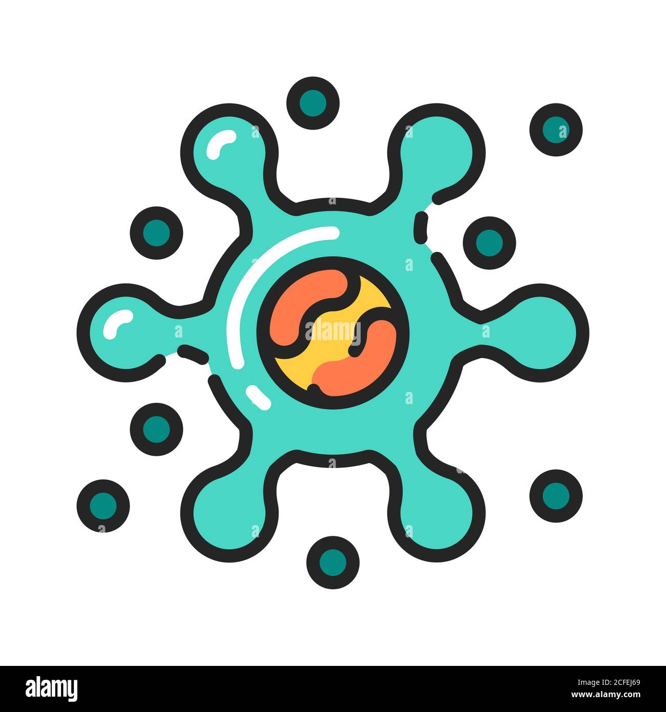 Virus color line icon. Bacteria, microorganism sign. Pictogram for web ...