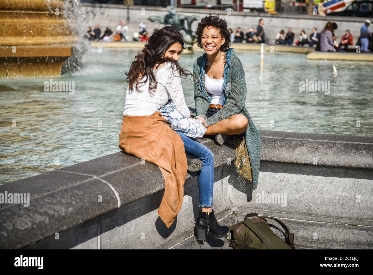 People visit Thames Embankment in London, UK. London is the most ...