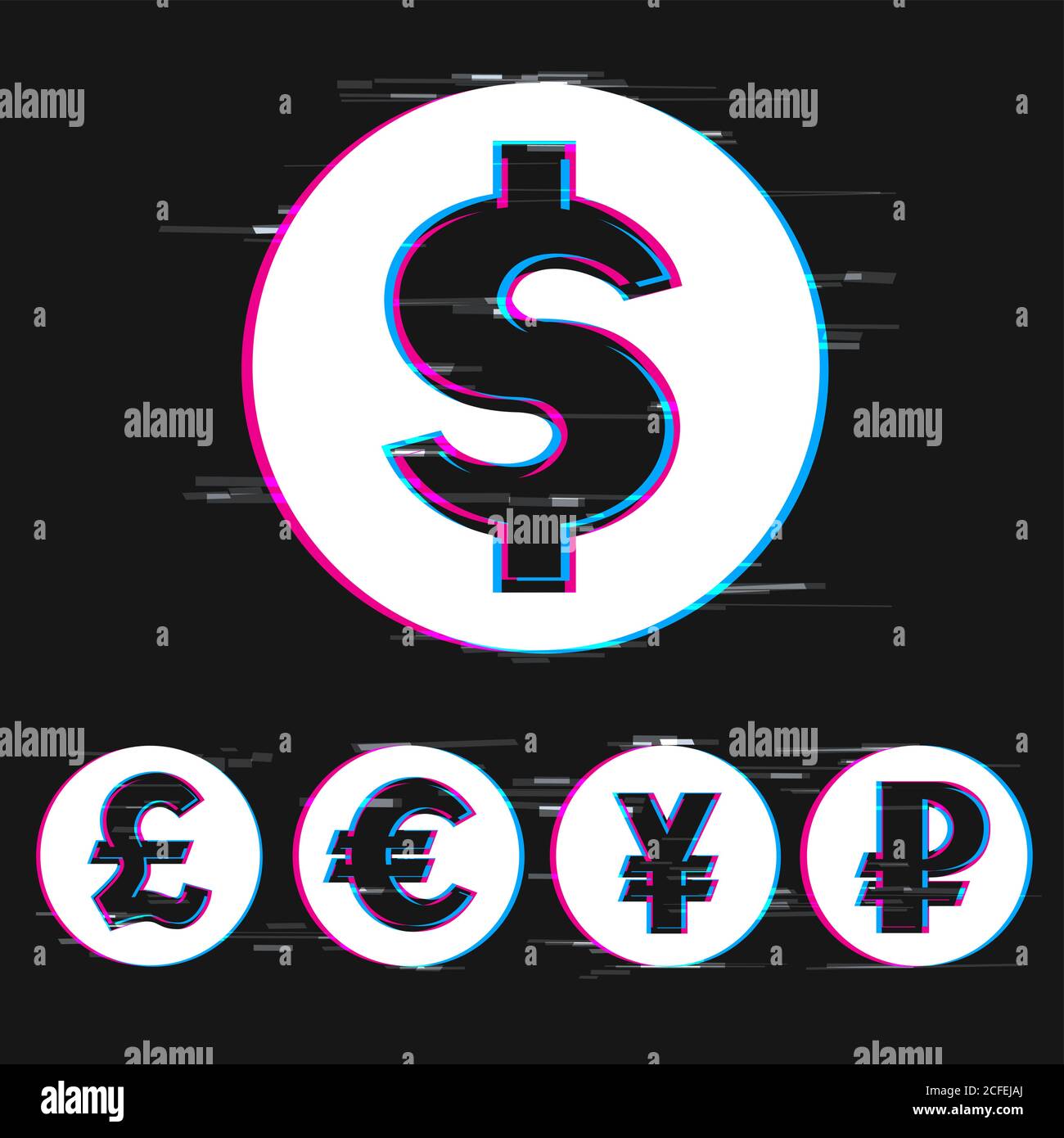 Glitch money sign symbol Stock Vector Images - Alamy