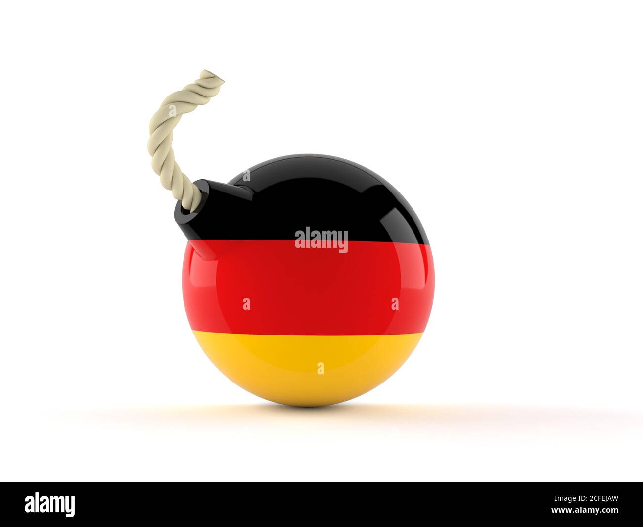 German flag on bomb isolated on white background Stock Photo - Alamy