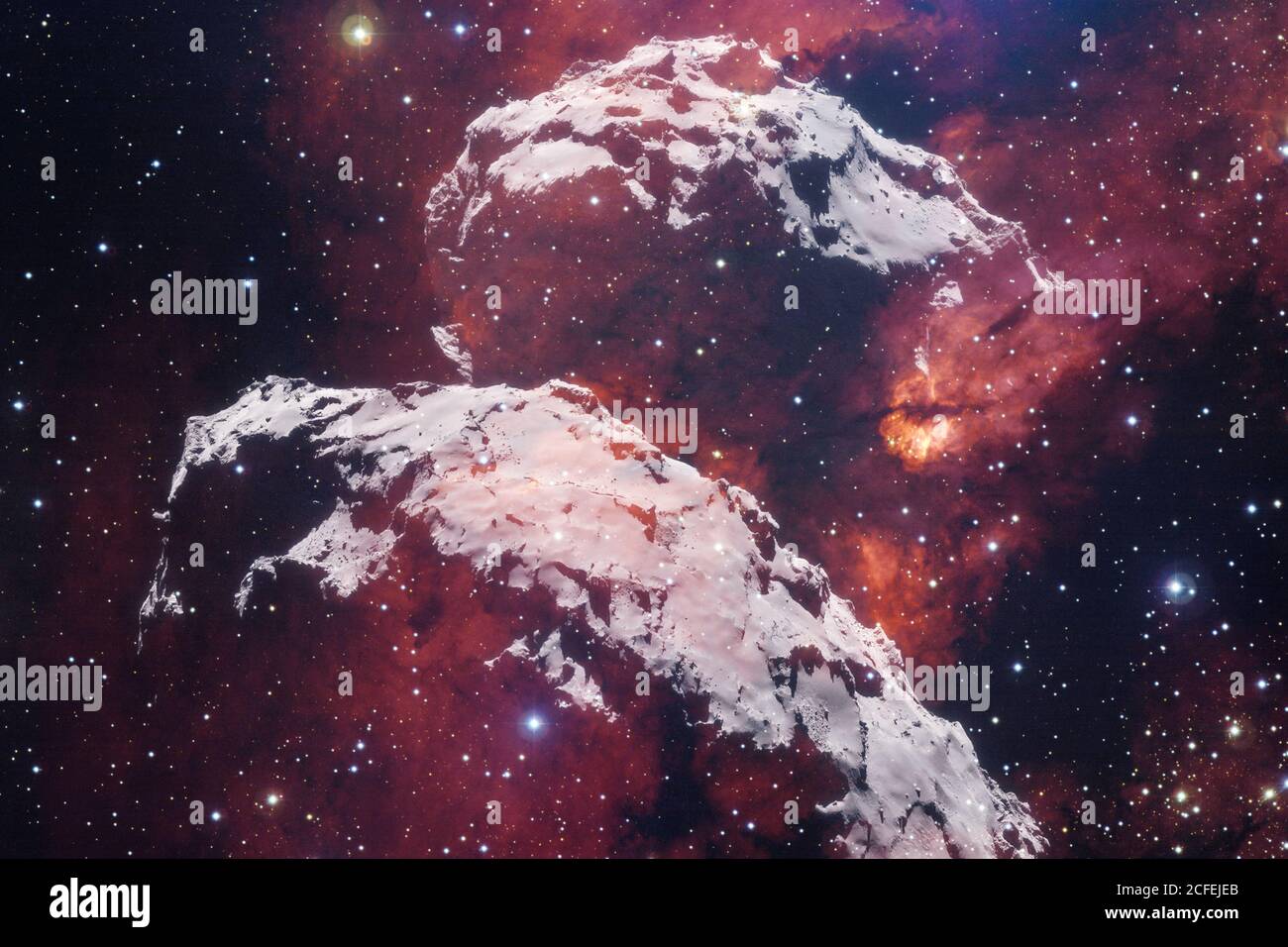 Comet 67P Churyumov-Gerasimenko. Awesome print for wallpaper. Elements ...