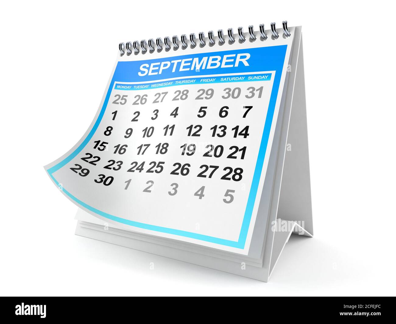 Calendar isolated on white background Stock Photo - Alamy