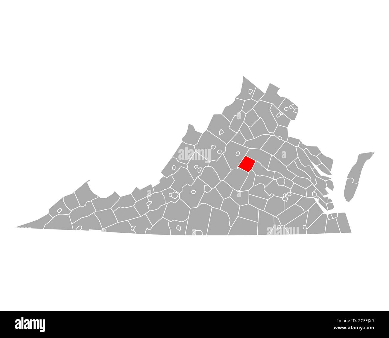 Map of Fluvanna in Virginia Stock Photo - Alamy
