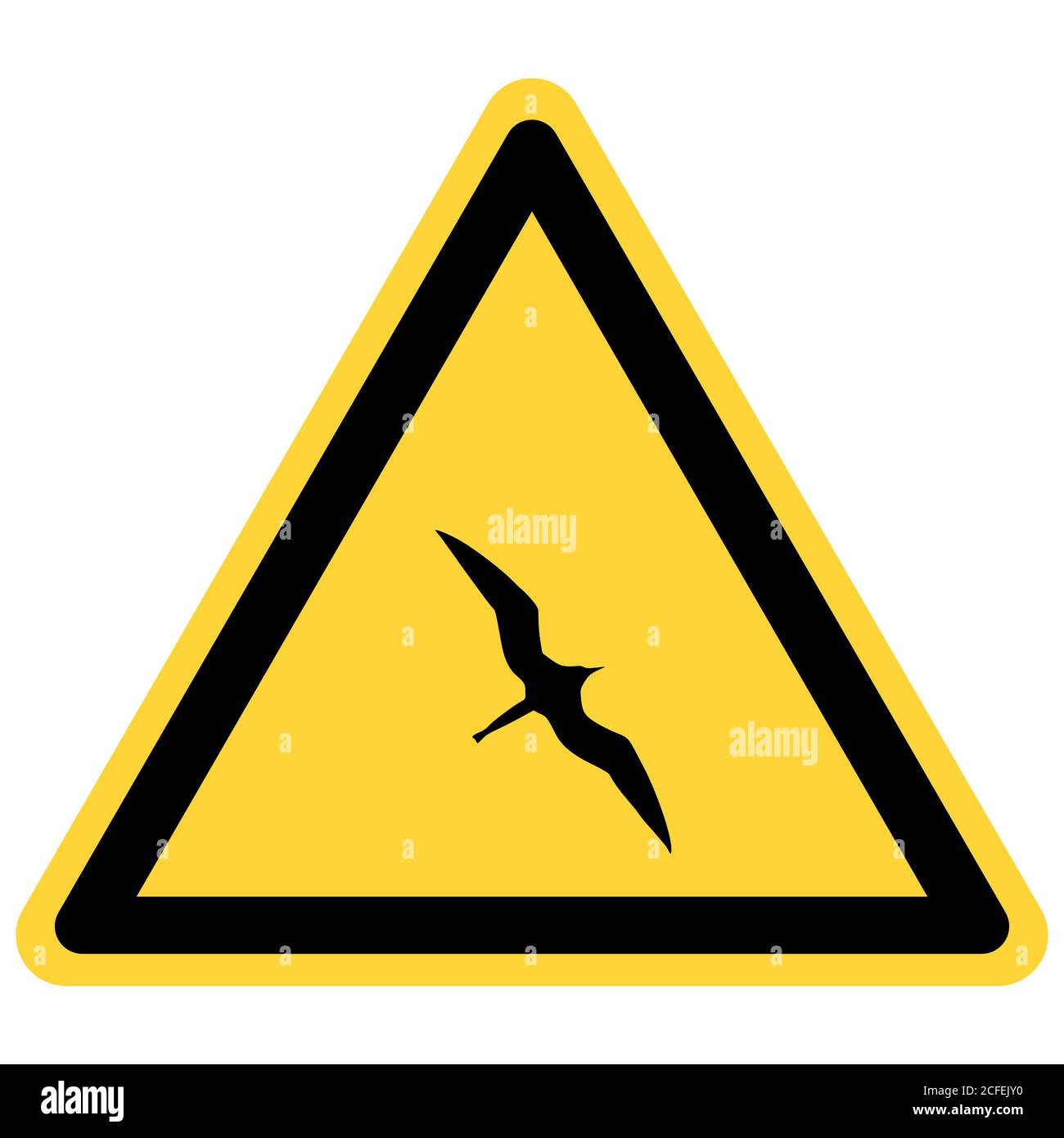 Frigate bird and danger sign Stock Photo - Alamy