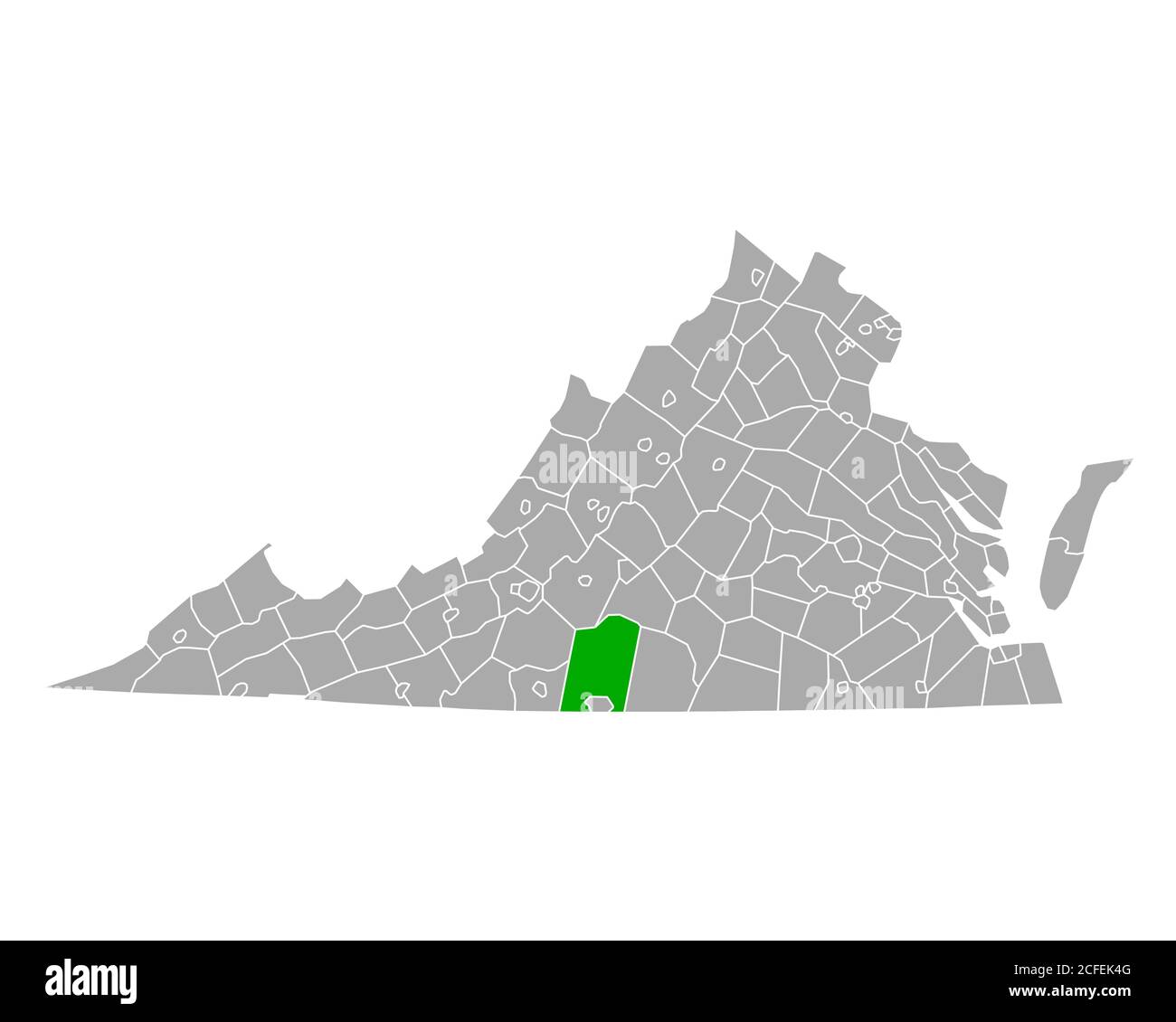 Map of Pittsylvania in Virginia Stock Photo - Alamy