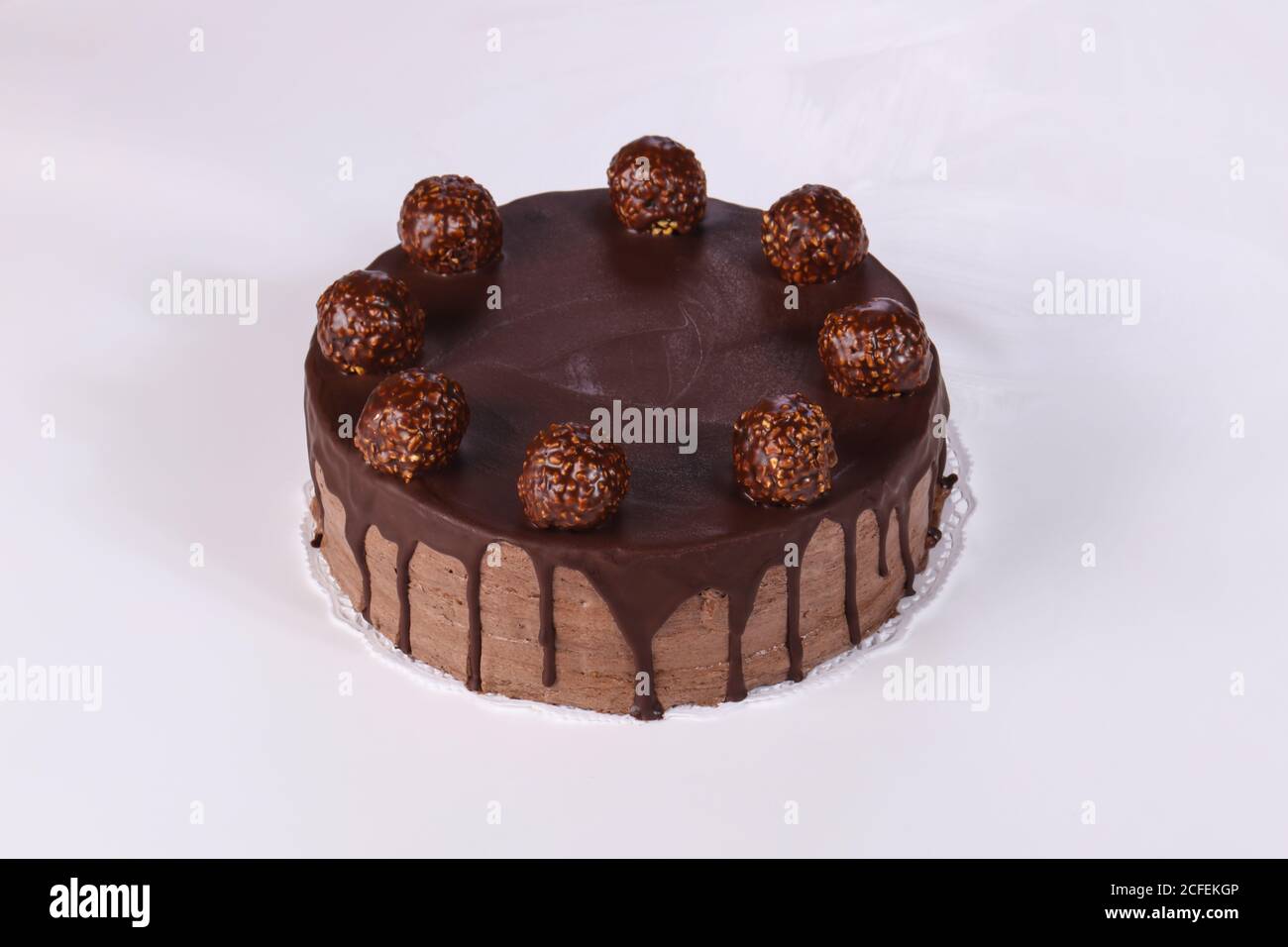 Delicous Cake chocolate with cream Stock Photo - Alamy